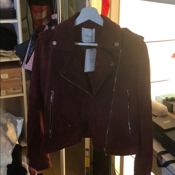 Mango | Jackets & Coats | Motorcycle Red Leather Jacket | Poshmark
